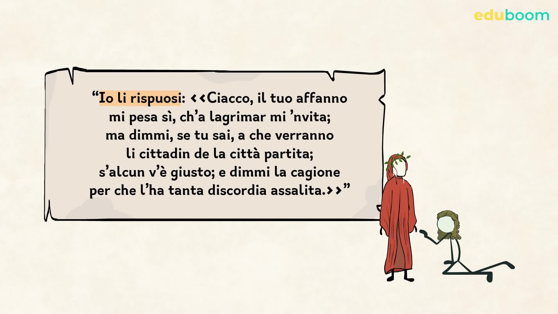 Inferno. Canto VI, Vv. 58-75. Lingua e letteratura italiana terza superiore
