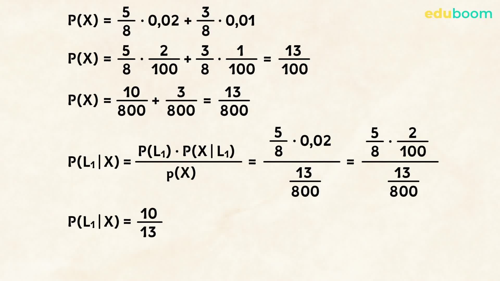 Formula di Bayes. Matematica quinta superiore
