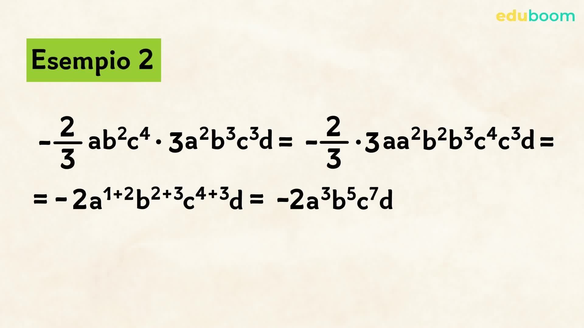Operazioni tra monomi. Parte 2. Matematica prima superiore
